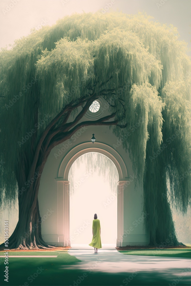 Gate to the ethereal land. fantasy scenery. concept art. Stock ...