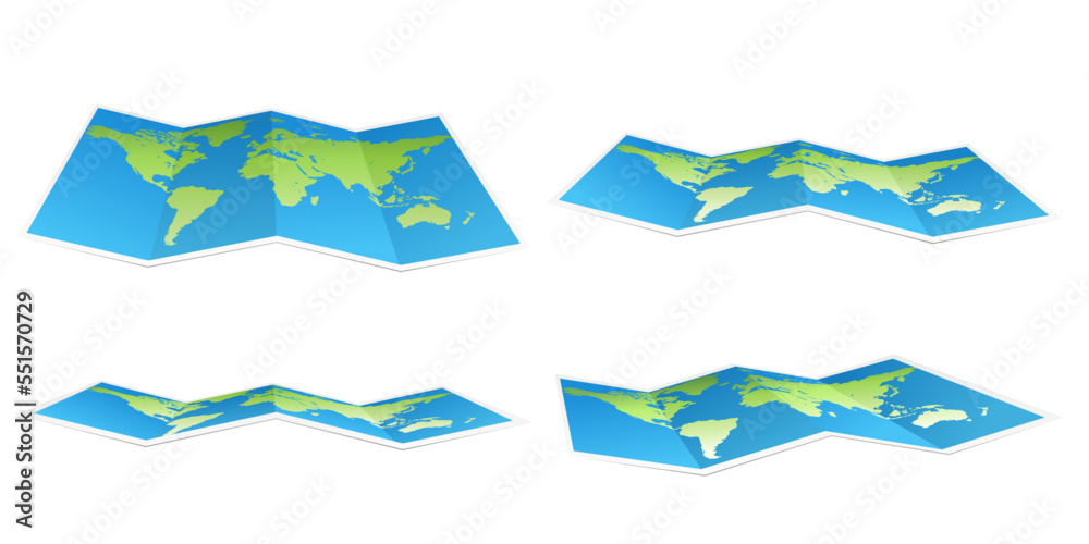 Collection of geography maps. Full big foldable world map with ...