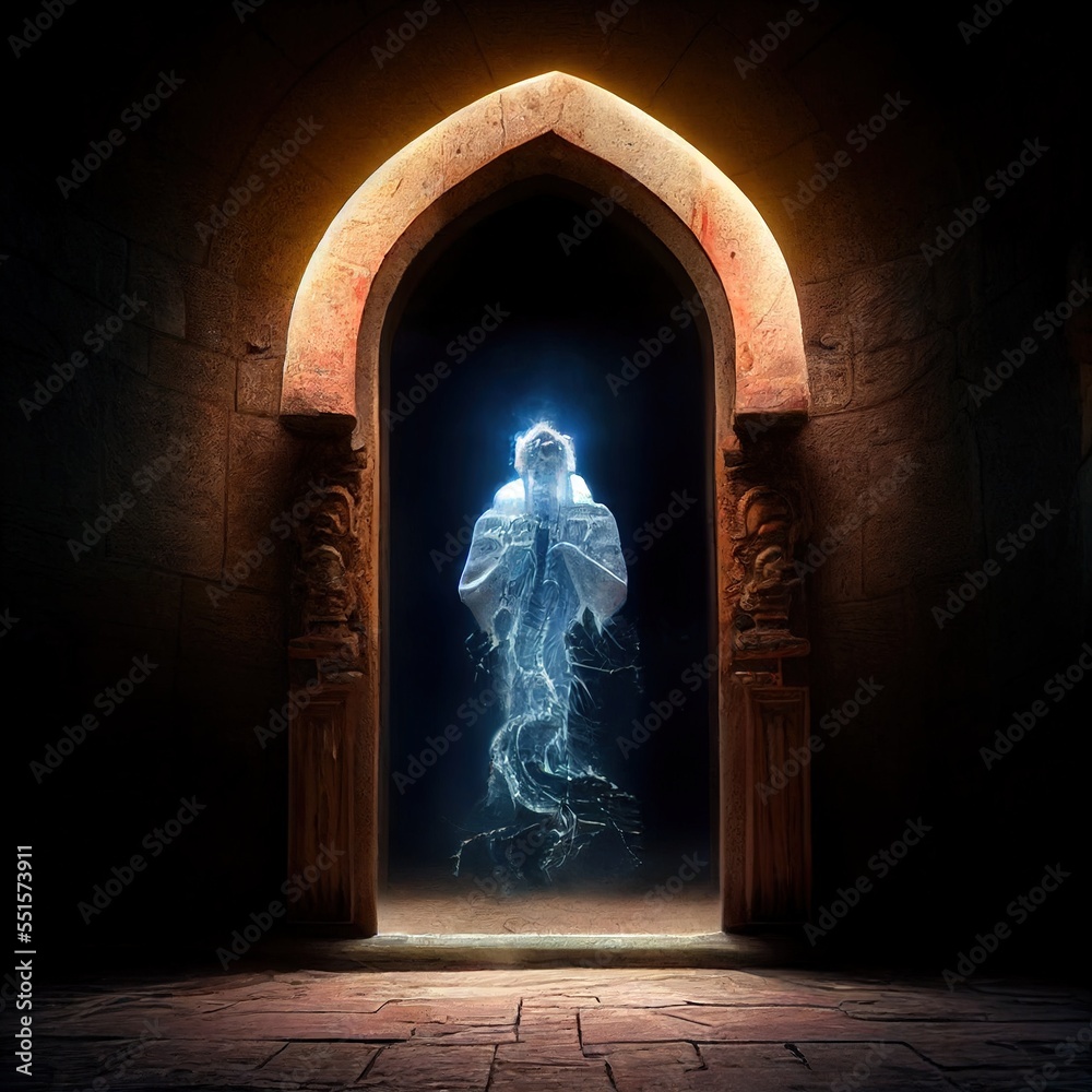Wizard Opening a Portal Stock Illustration | Adobe Stock