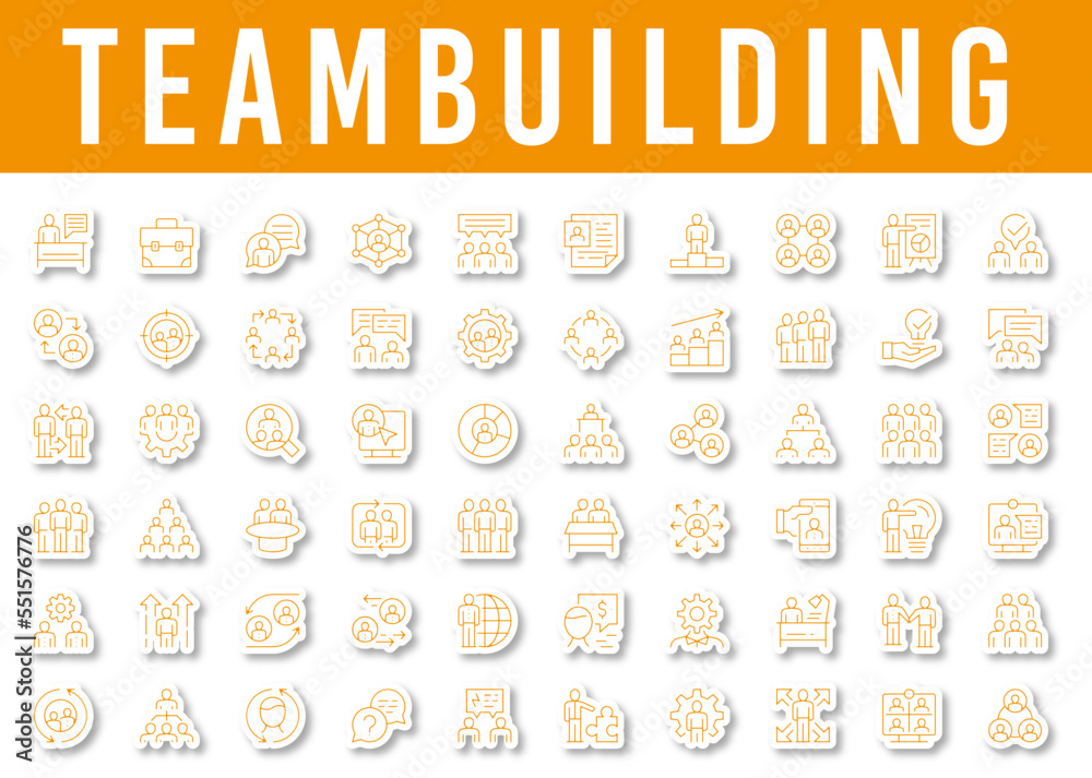 Icone pictogramme et symbole travail teambuilding Stock Vector | Adobe ...