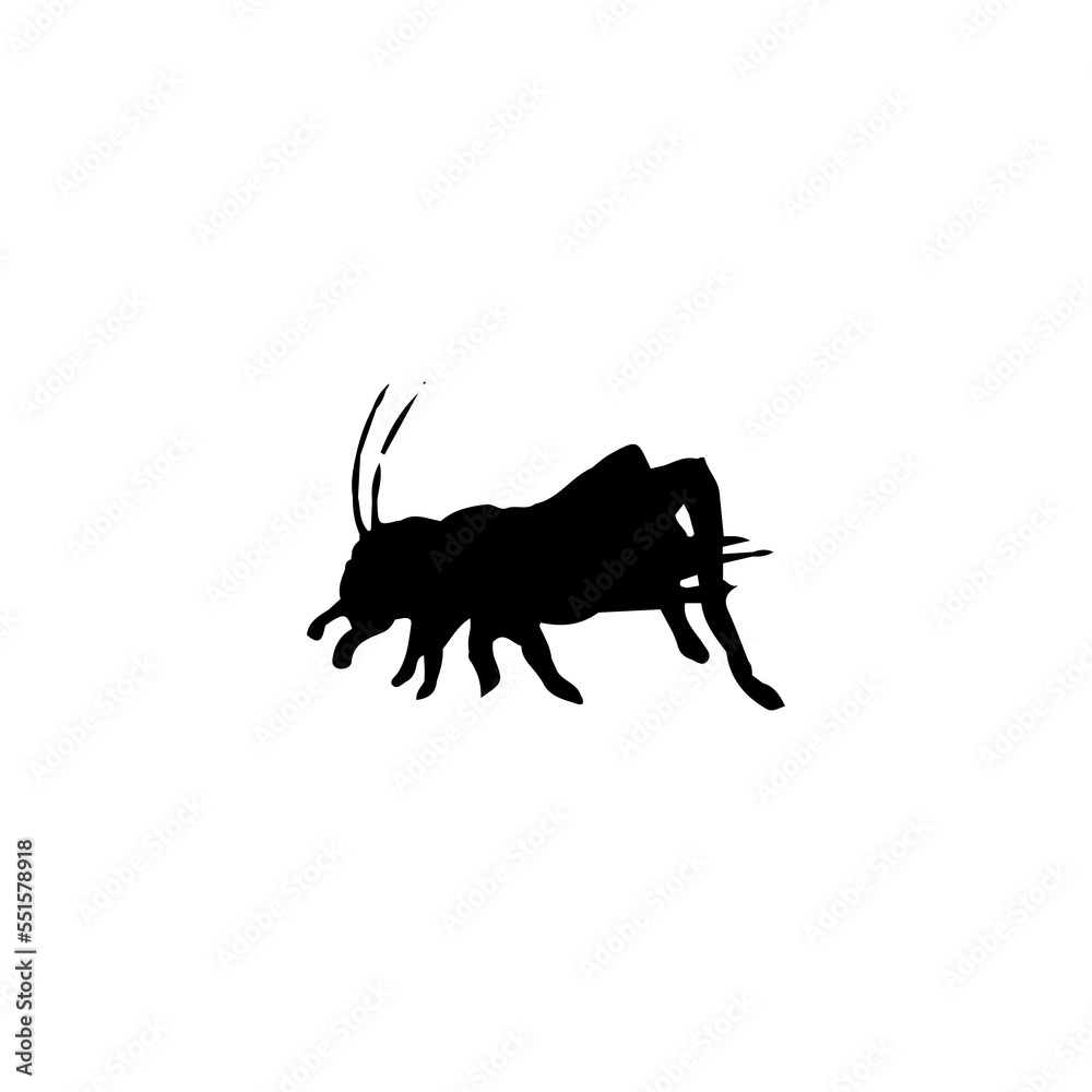 Cricket insect icon. Simple style insect science poster background ...