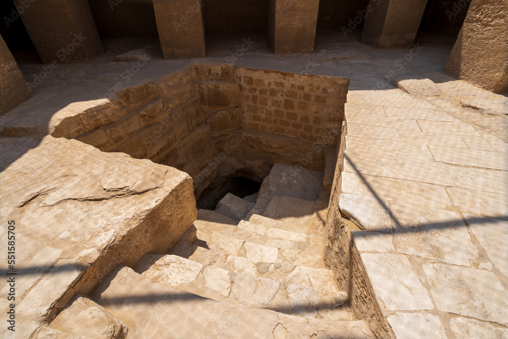 The entrance to the tomb of Ty or Ti at the Step pyramid of Djoser ...