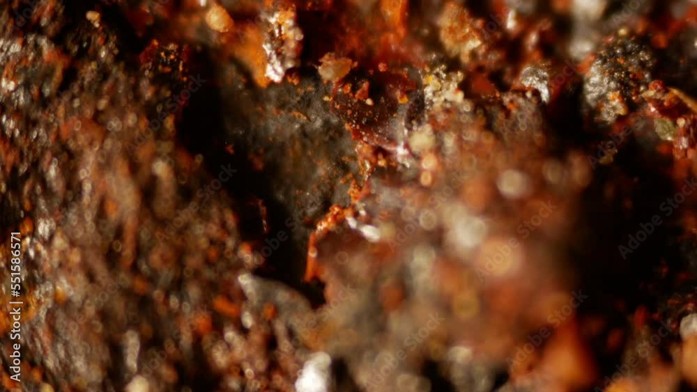 Surface of the Martian soil under a microscope. Day to night effect ...