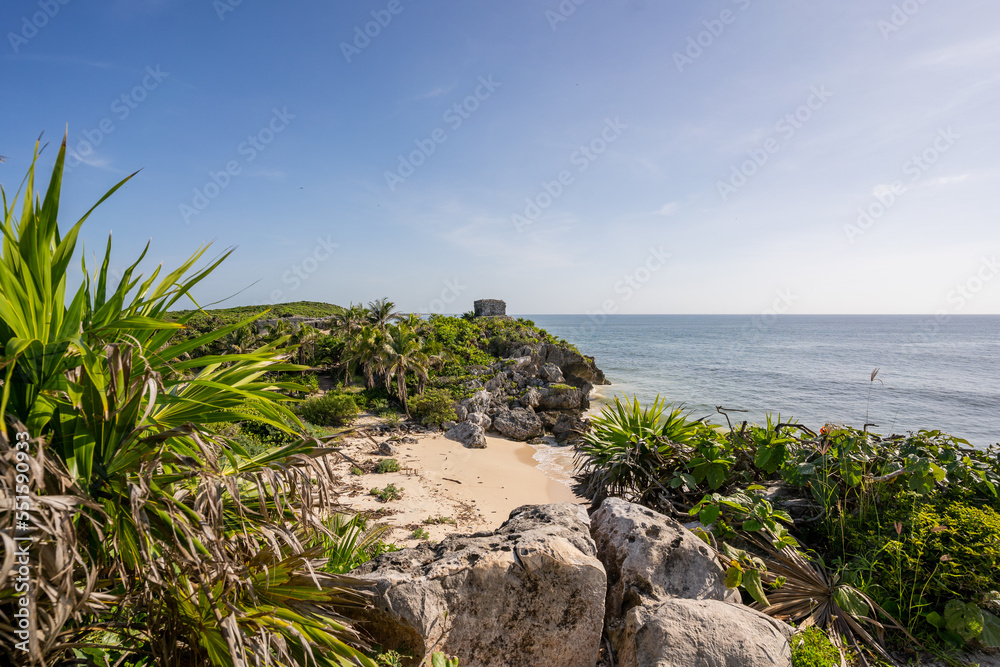 Beautiful beaches of Tulum In the archaeological zone of the Mayan ...