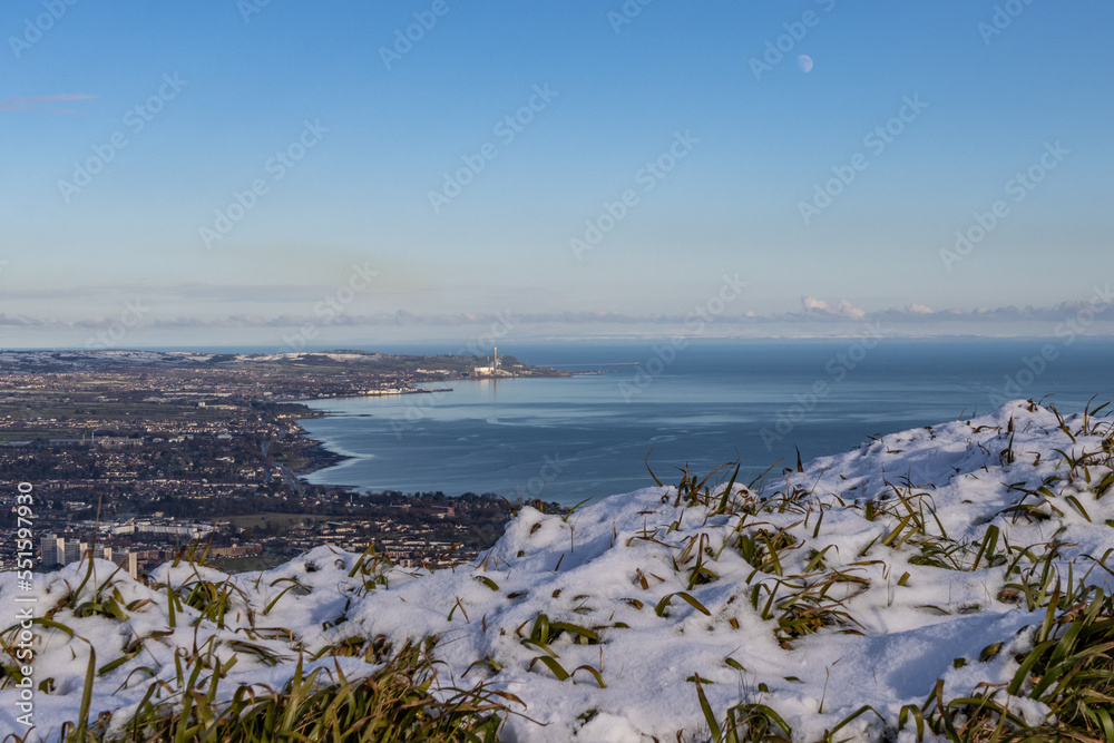Panoramic view of Carrickfergus and Belfast Lough from Cave Hill ...