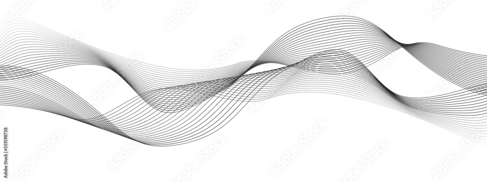 Abstract wavy gray stream element for design on a white background. You ...