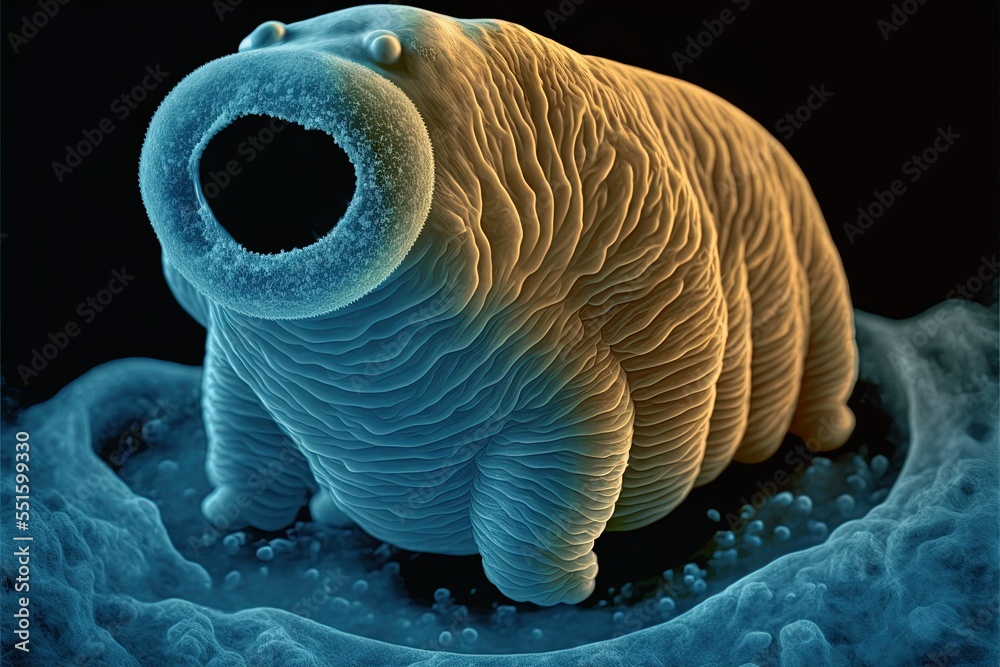 microscope closeup of cartoon Tardigrade, otherwise known as a Water ...
