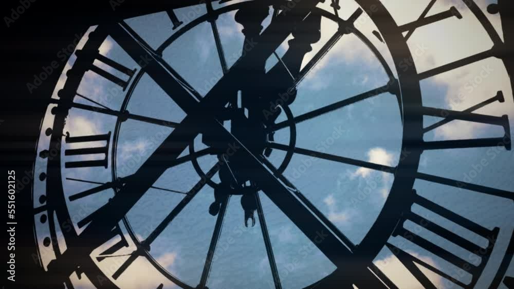 See Through Clock Blue Sky Clouds Motion Background. Blue sky see ...