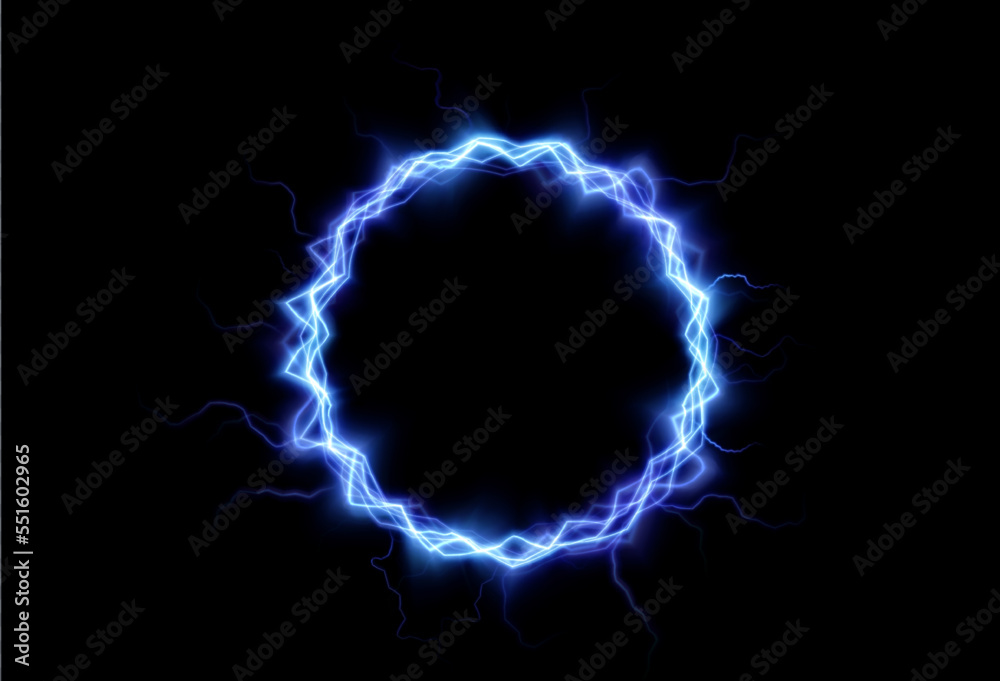 Light circle blue lightning png. Ring of fire light effect. Luminous ...