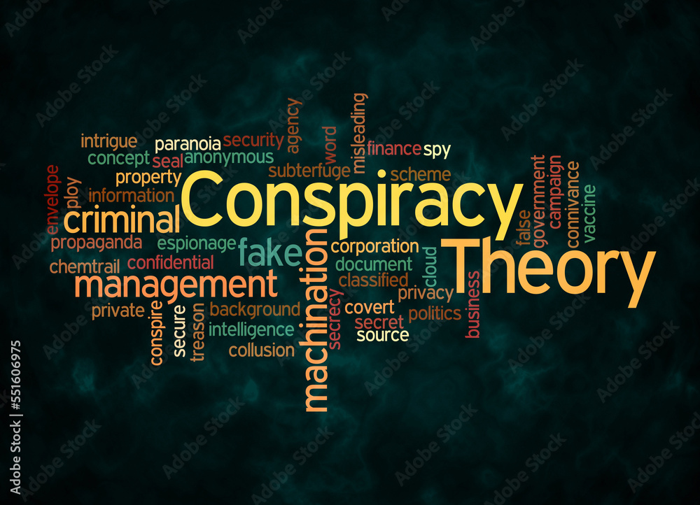 Word Cloud with CONSPIRACY THEORY concept create with text only Stock ...