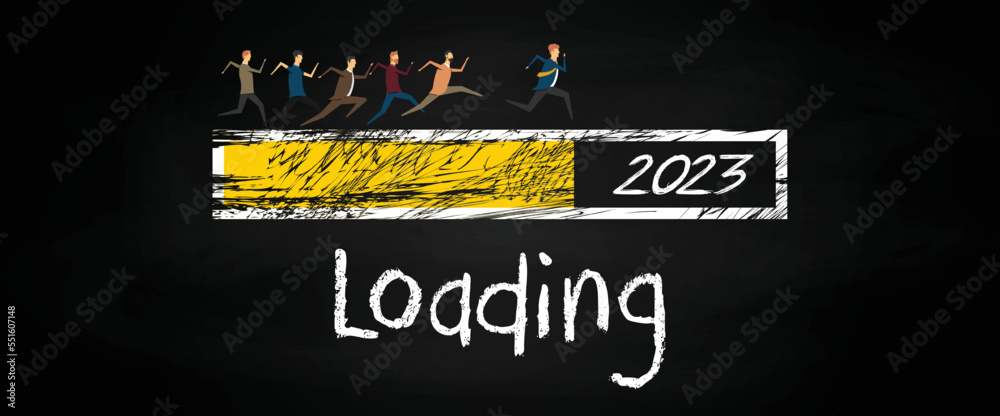Business Loading 2023 (Ladebalken 2023) Vector Illustration Concept ...