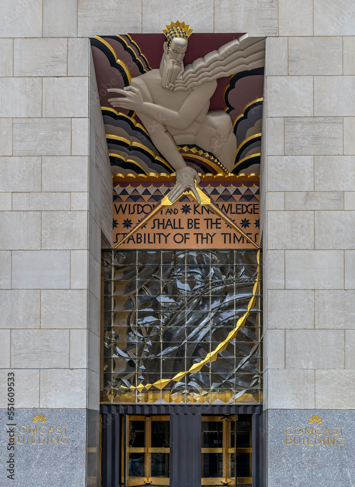 Entrance to the Top of the Rock building from Rockefeller Center ...