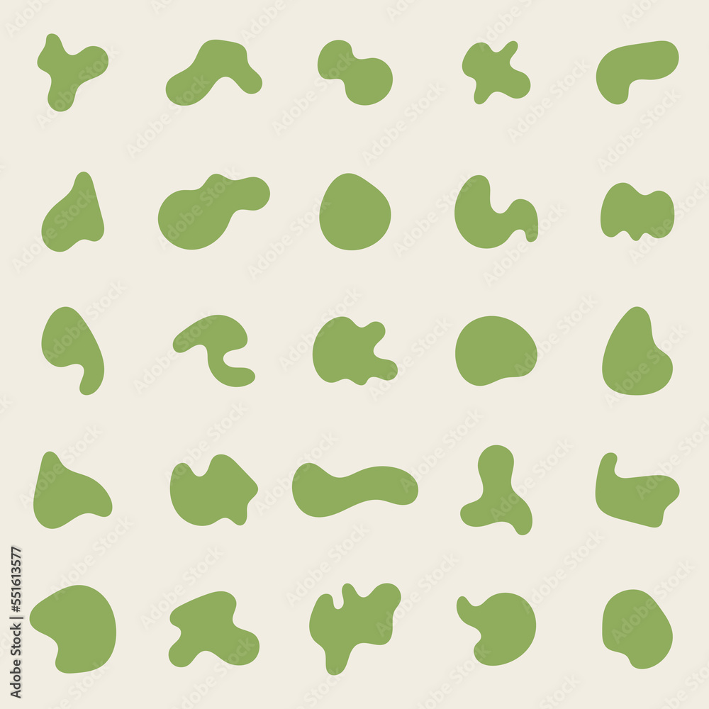 Random organic shapes, abstract drops, blotch, inkblot. Vector set of ...