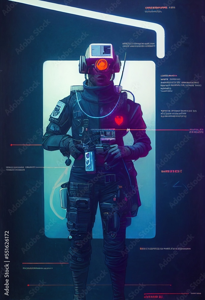 A fictional person, not based on a real person. Portrait of a sci-fi ...