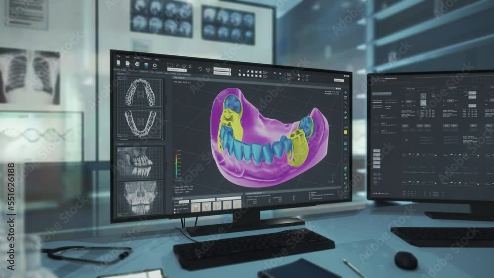 Technical Interface Displays Teeth Model With Applied Dental ...