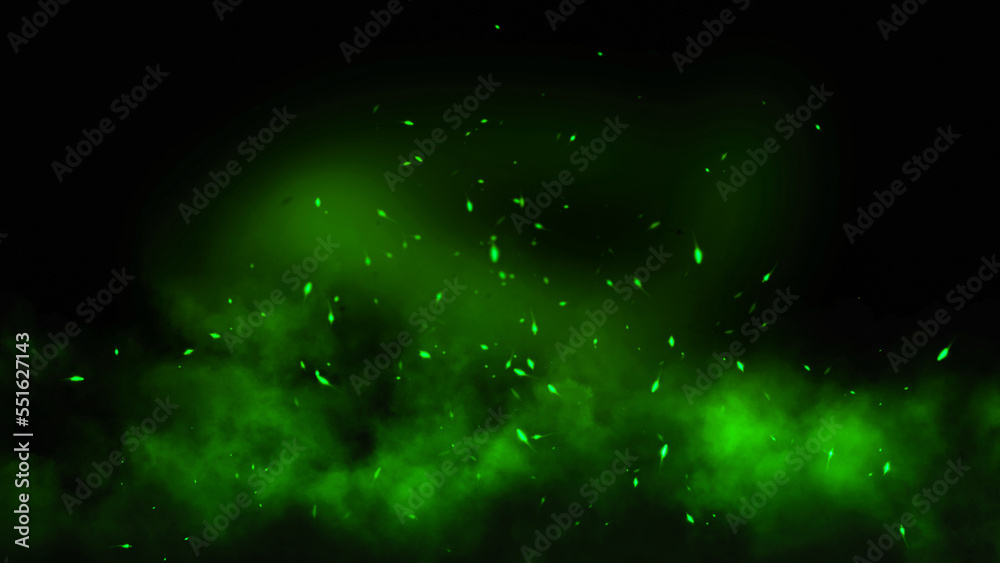 Green fire embers particles texture overlays . Sparkle burn effect on ...