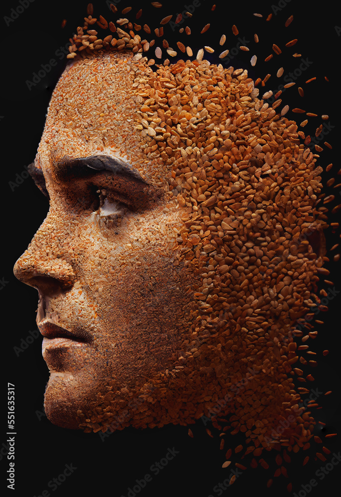 Generative AI render of a mockup human head ilustração do Stock | Adobe ...