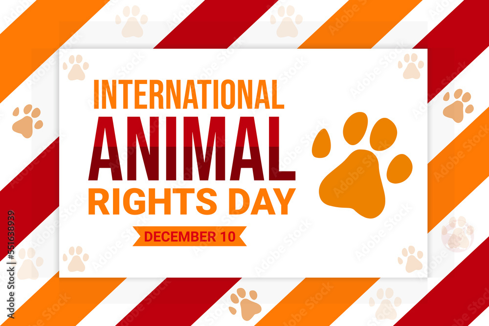 International animal rights day background with yellow and red ...
