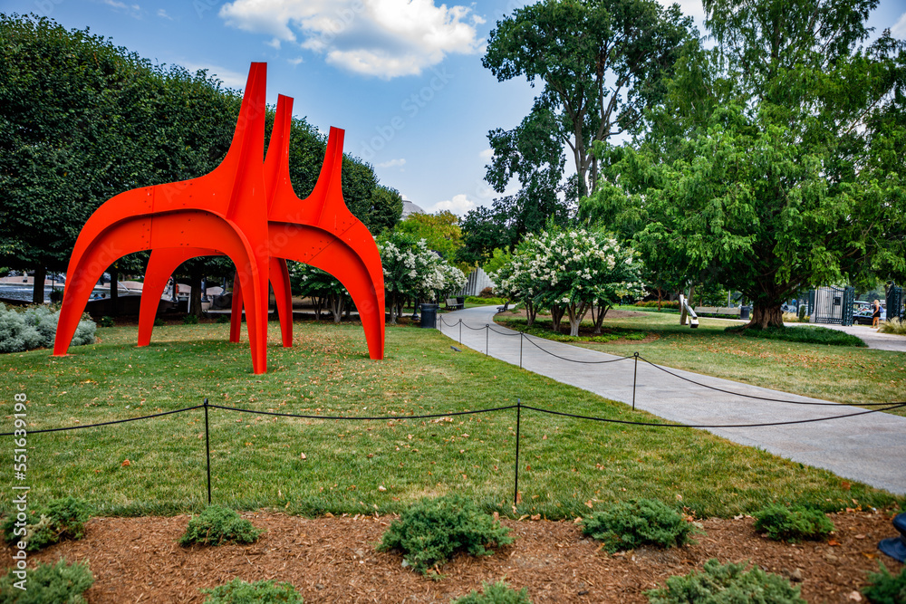 Washington, DC USA - July 28, 2021: Red Horse (Cheval Rouge) sculpture ...