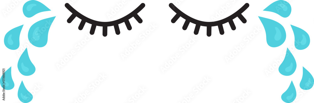 Crying eye, tear vector icon, drip water, tears drop falling, sad ...