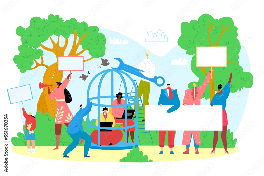 Internet addiction concept vector illustration of young people using ...