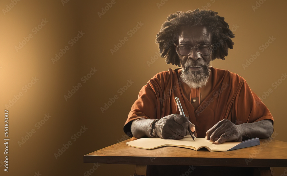 A perfect picture of a portrait of an old african descent person ...