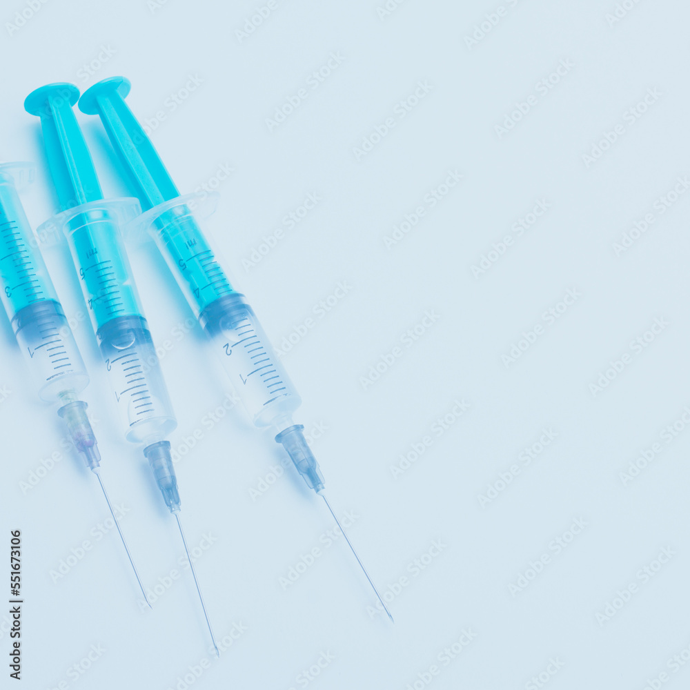 Medical syringe on a white background. A syringe for injection. The ...