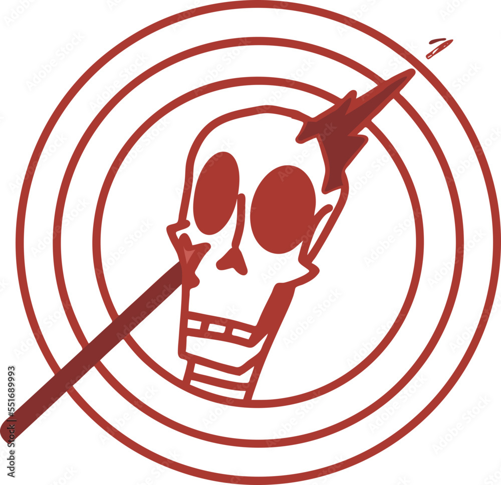 Head Shot Skull Target Outline Illustration Stock Vector | Adobe Stock