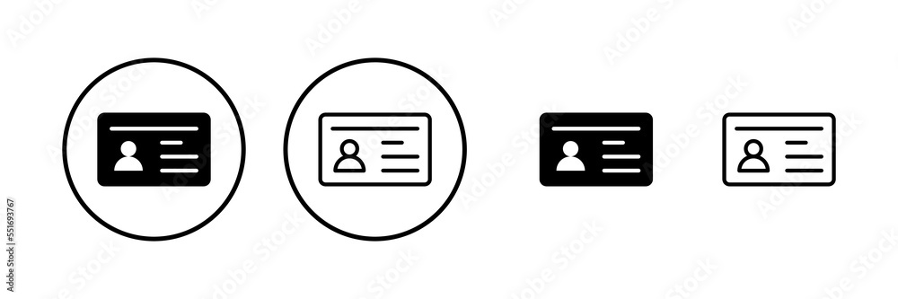 License icon vector illustration. ID card icon. driver license, staff ...