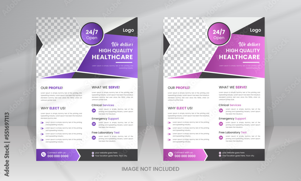 Medical Flyer Health Care poster design template with A4 size Stock ...
