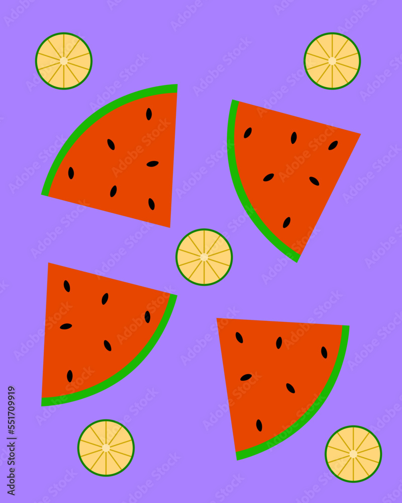 Trozos de sandia, melon, acendría, sindria, patilla junto a rodajas de ...