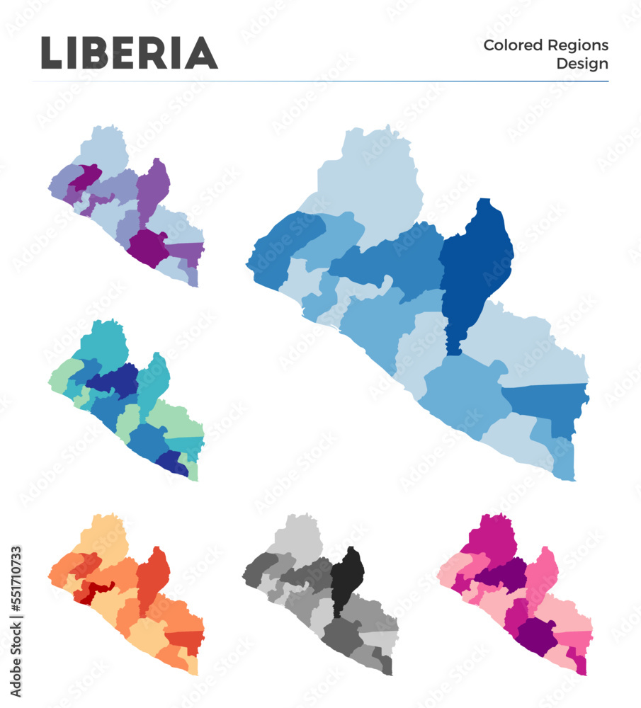 Liberia map collection. Borders of Liberia for your infographic ...