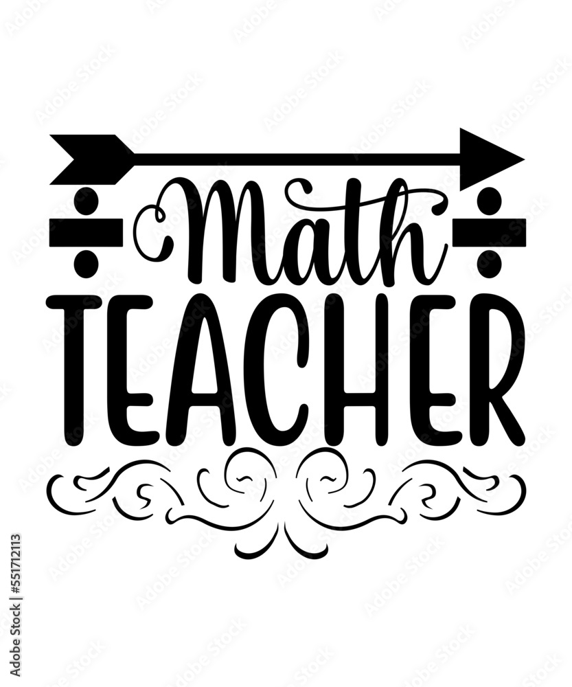 Vetor Do Stock Math Teacher Svg Math Svg Bundle Math Teacher Svg