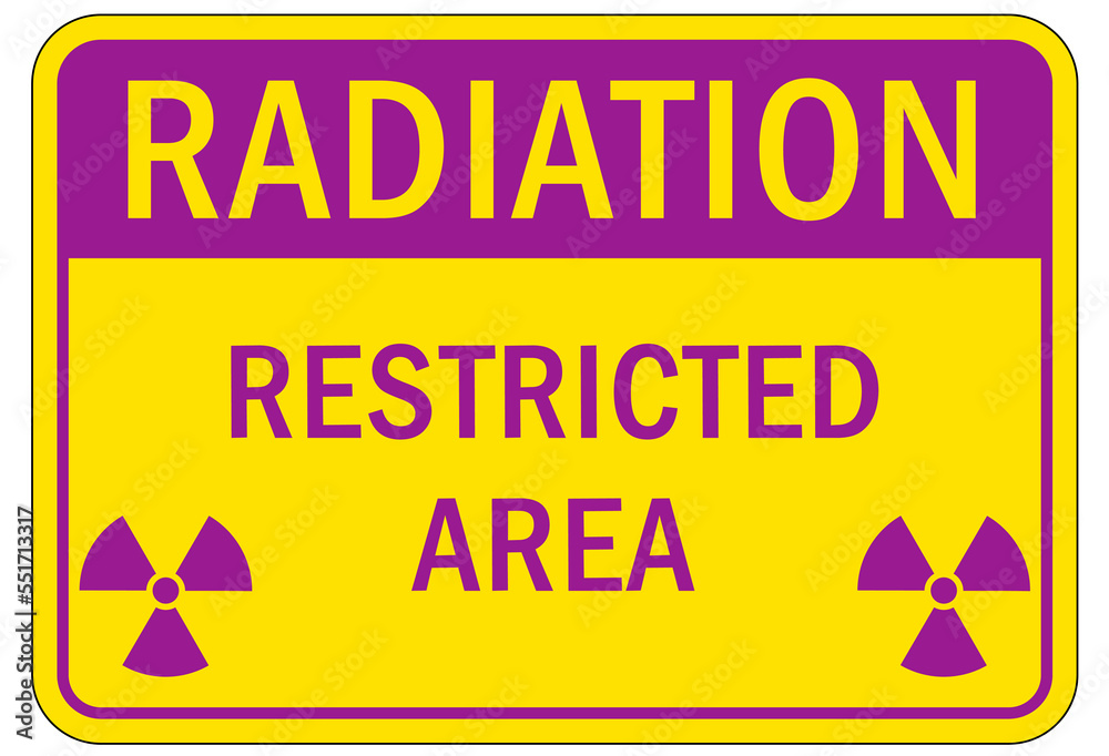 Radiation area warning sign and labels restricted area Stock Vector ...