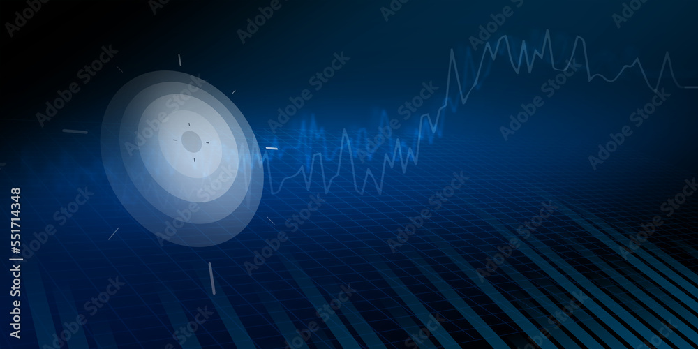 wave on black market graph on black. financial bar chart with uptrend ...