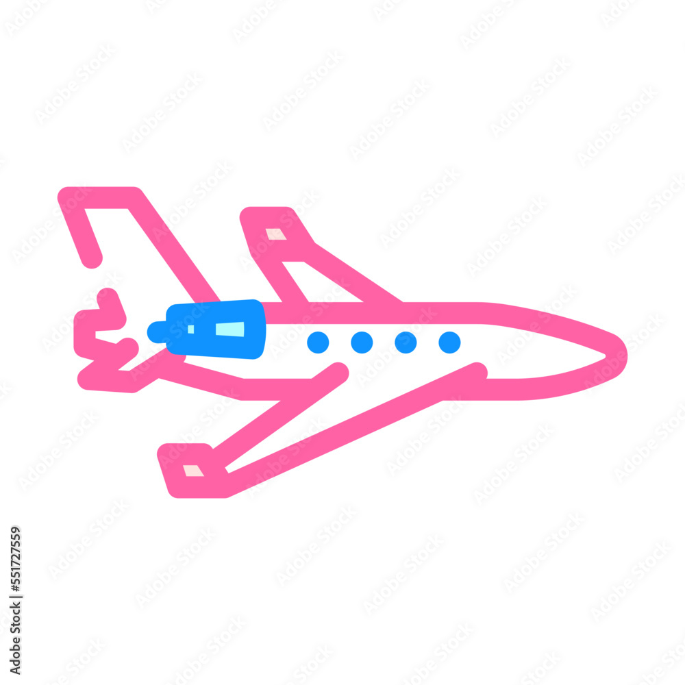 private jet airplane aircraft color icon vector. private jet airplane ...