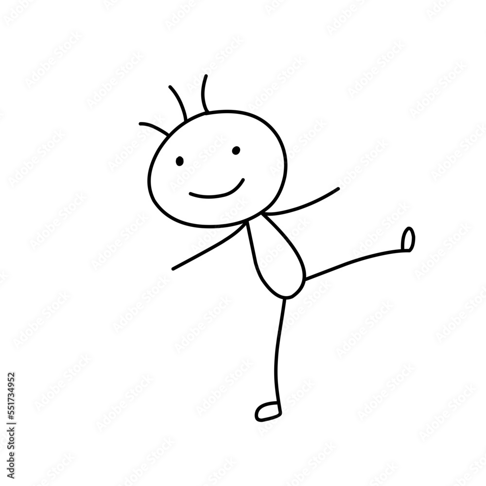 Stick figure various poses Stock Vector | Adobe Stock