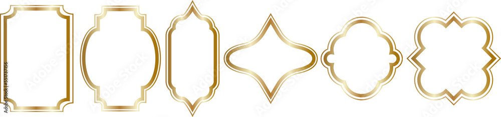 Gold shiny frames on transparent background. Shiny banner for the ...