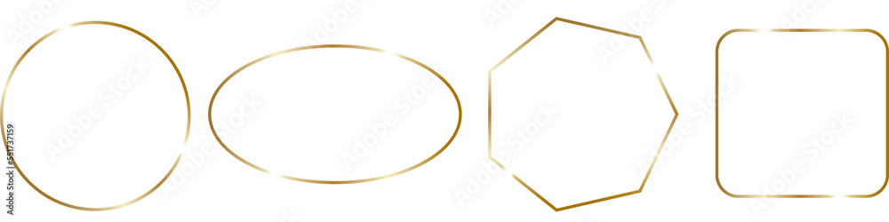 Gold shiny frames on transparent background. Shiny banner for the ...