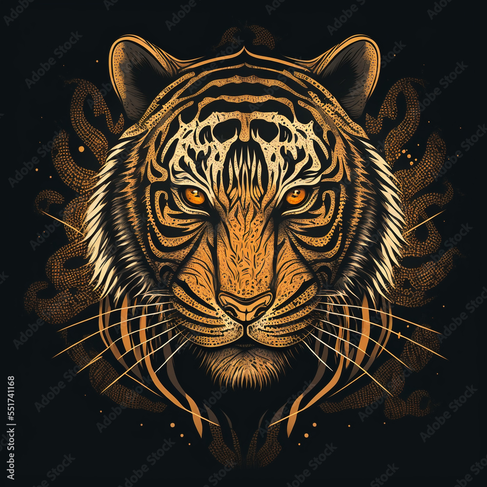 Tiger vector illustration for logo or design. Generative AI Stock ...