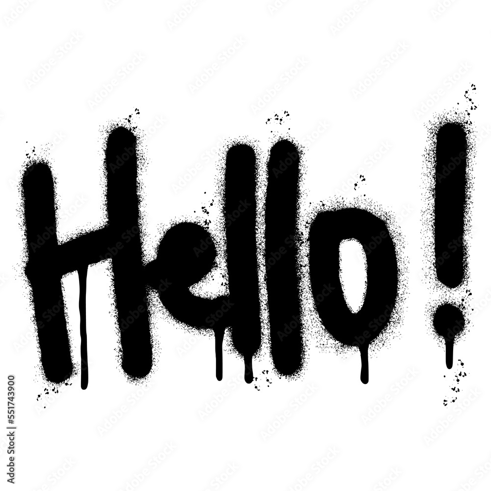 Spray Painted Graffiti Hello Word Sprayed isolated with a white ...