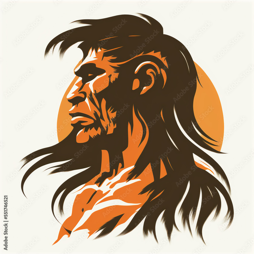 Caveman vector illustration for logo or design. Generative AI Stock ...