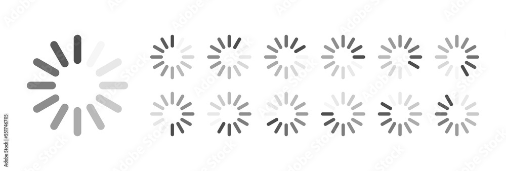 Circular Loading Buffering Icons Vector Video Ready for Animation Gif All Keyframes Frames ...