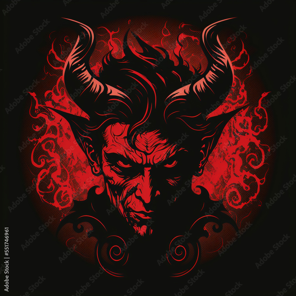 Hell devil vector illustration for logo or design. Generative AI Stock ...