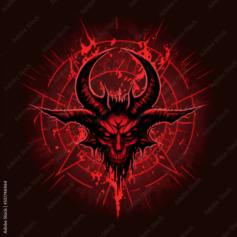 Hell devil vector illustration for logo or design. Generative AI Stock ...