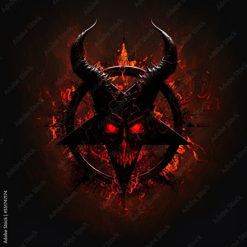 Hell devil vector illustration for logo or design. Generative AI Stock ...