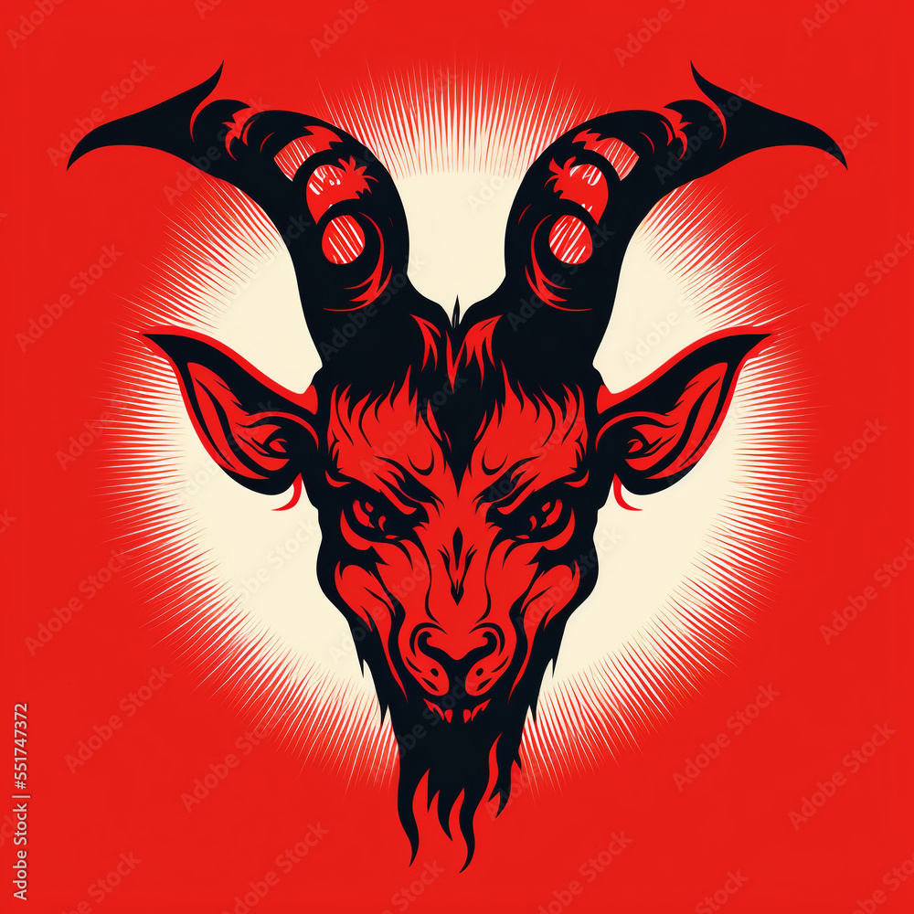 Goat devil vector illustration for logo or design. Generative AI Stock ...