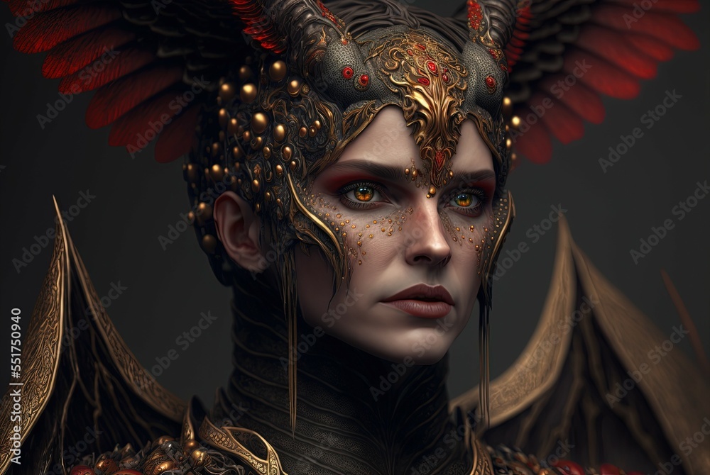 Azrael. Generative AI, non-existent person. Stock Illustration | Adobe ...