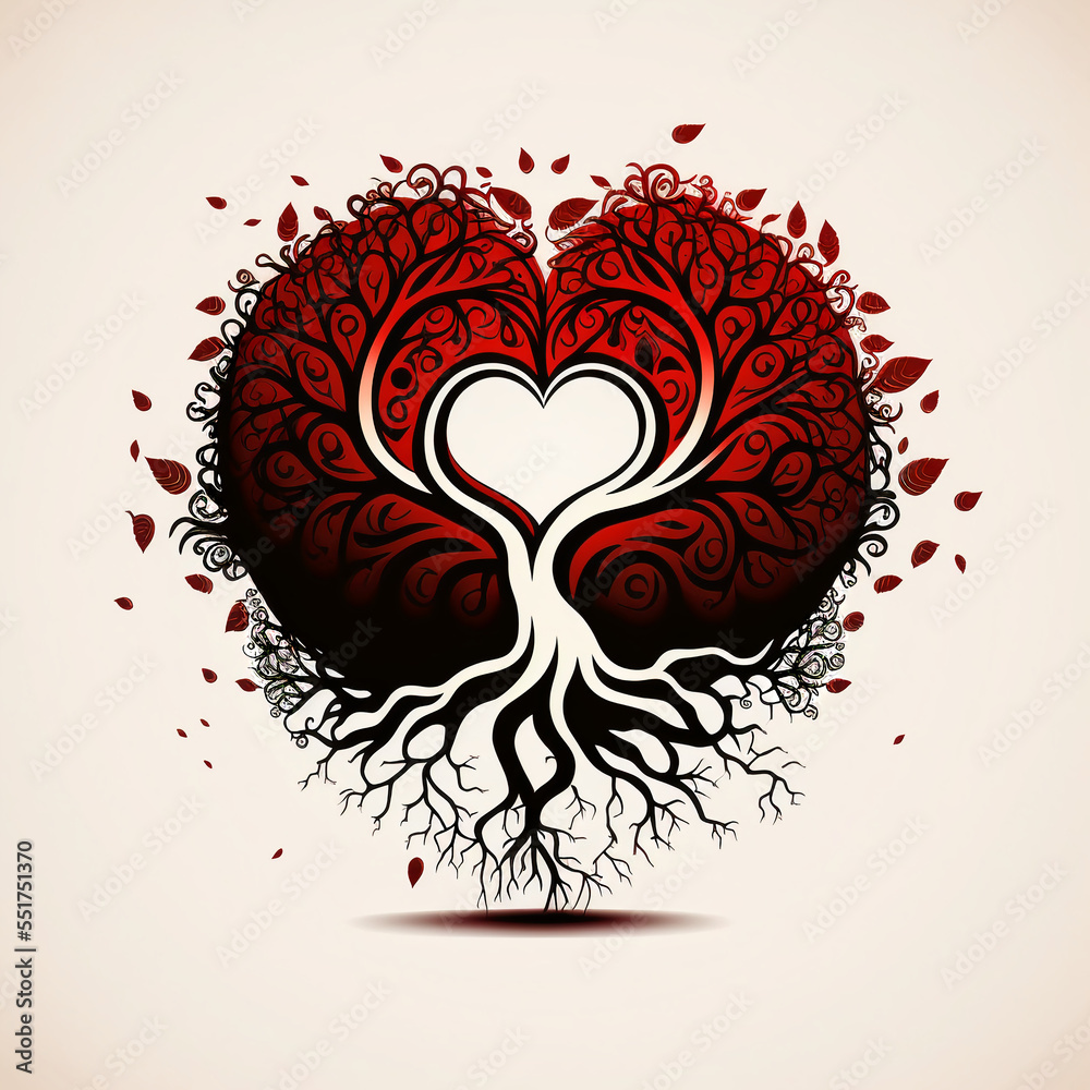 Love tree vector illustration for logo or design. Generative AI Stock ...