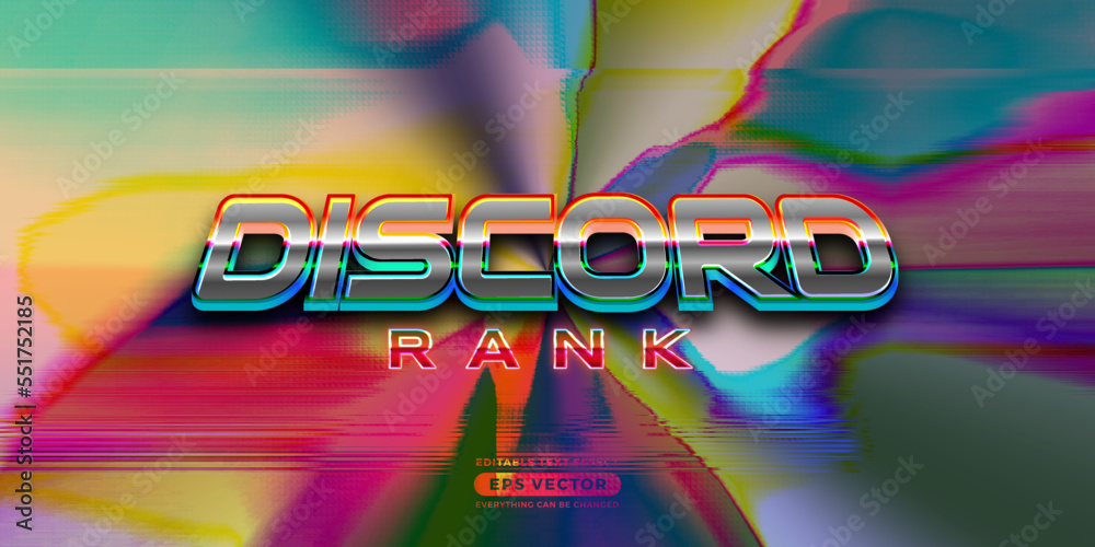 Discord rank editable text style effect in retro style theme ideal for ...